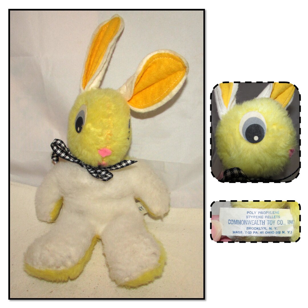Vintage Stuffed Bunny Rabbit Plush Toy by Commonwealth Toys, Beany Pets ...