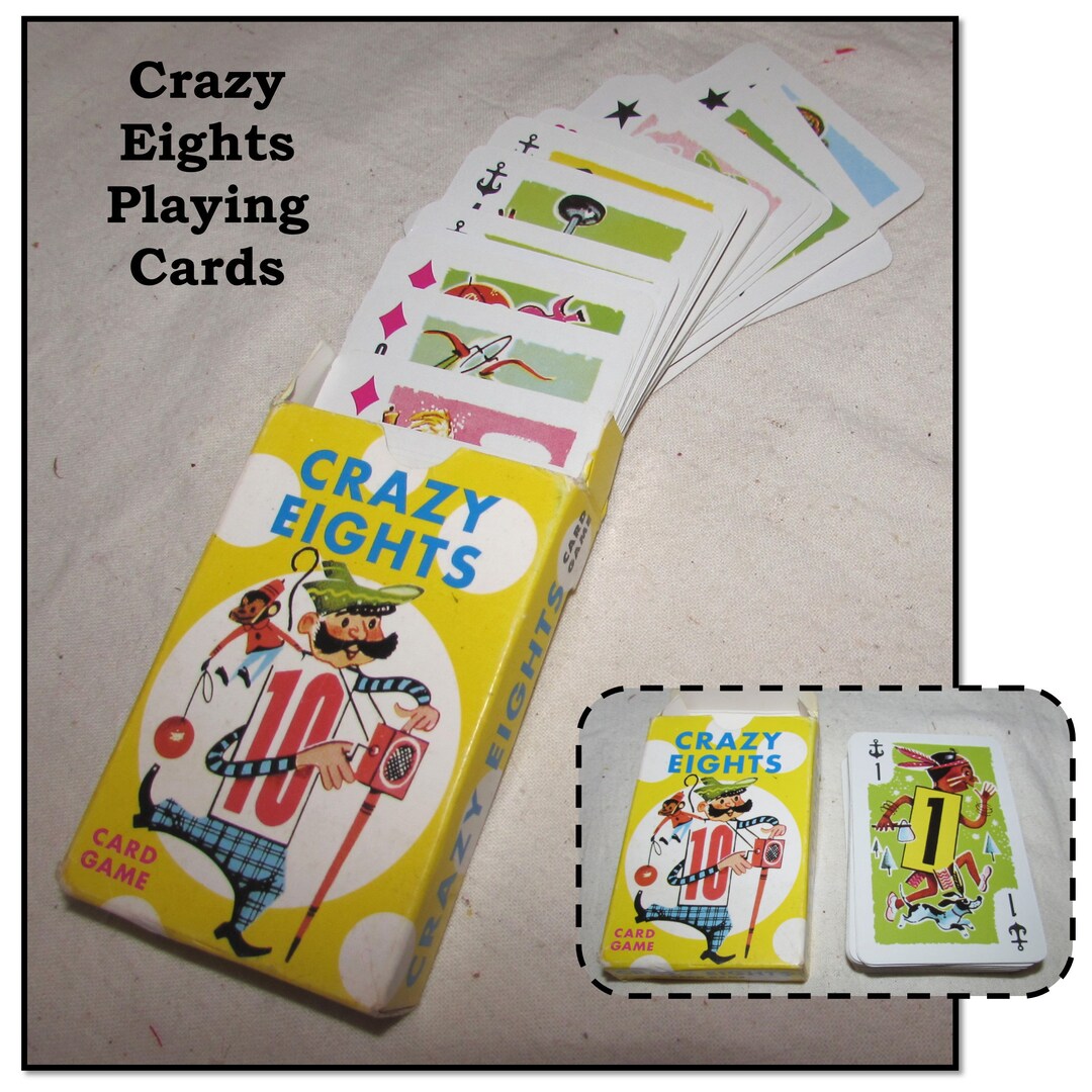 Vintage Crazy Eights Playing Cards, Complete Deck - Etsy
