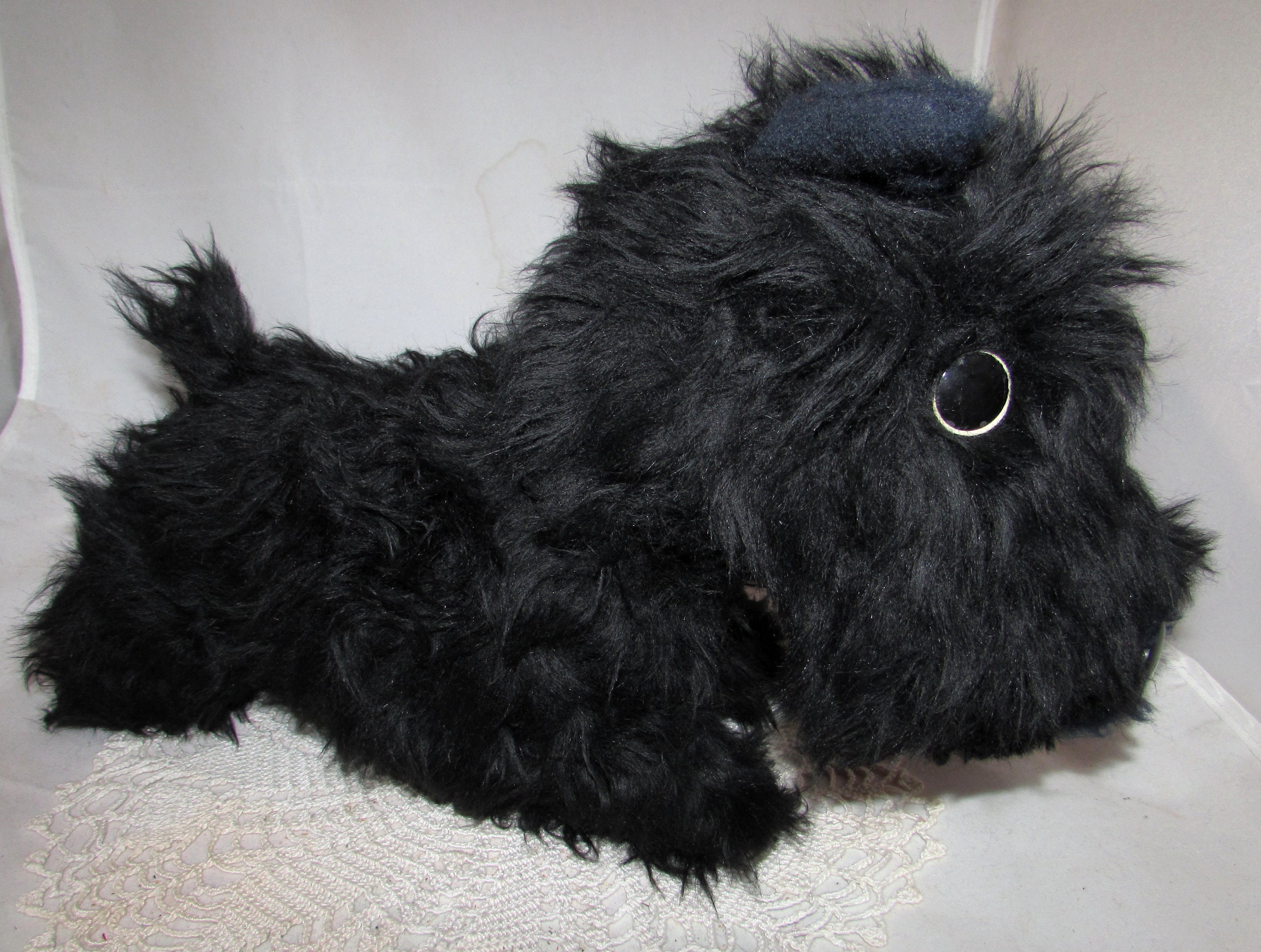 Vintage Stuffed Black Scottish Terrier, Scottie Dog Plush Toy by Animal ...