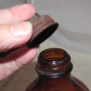 Vintage Old Brown Glass Bottle With Rusty Screw Top Lid, Duraglas - Etsy