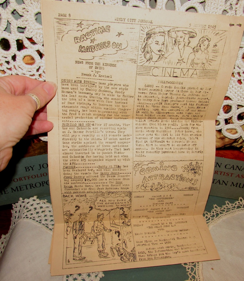 Vintage 1945 Military Base Camp Newspaper Windy City Journal - Etsy