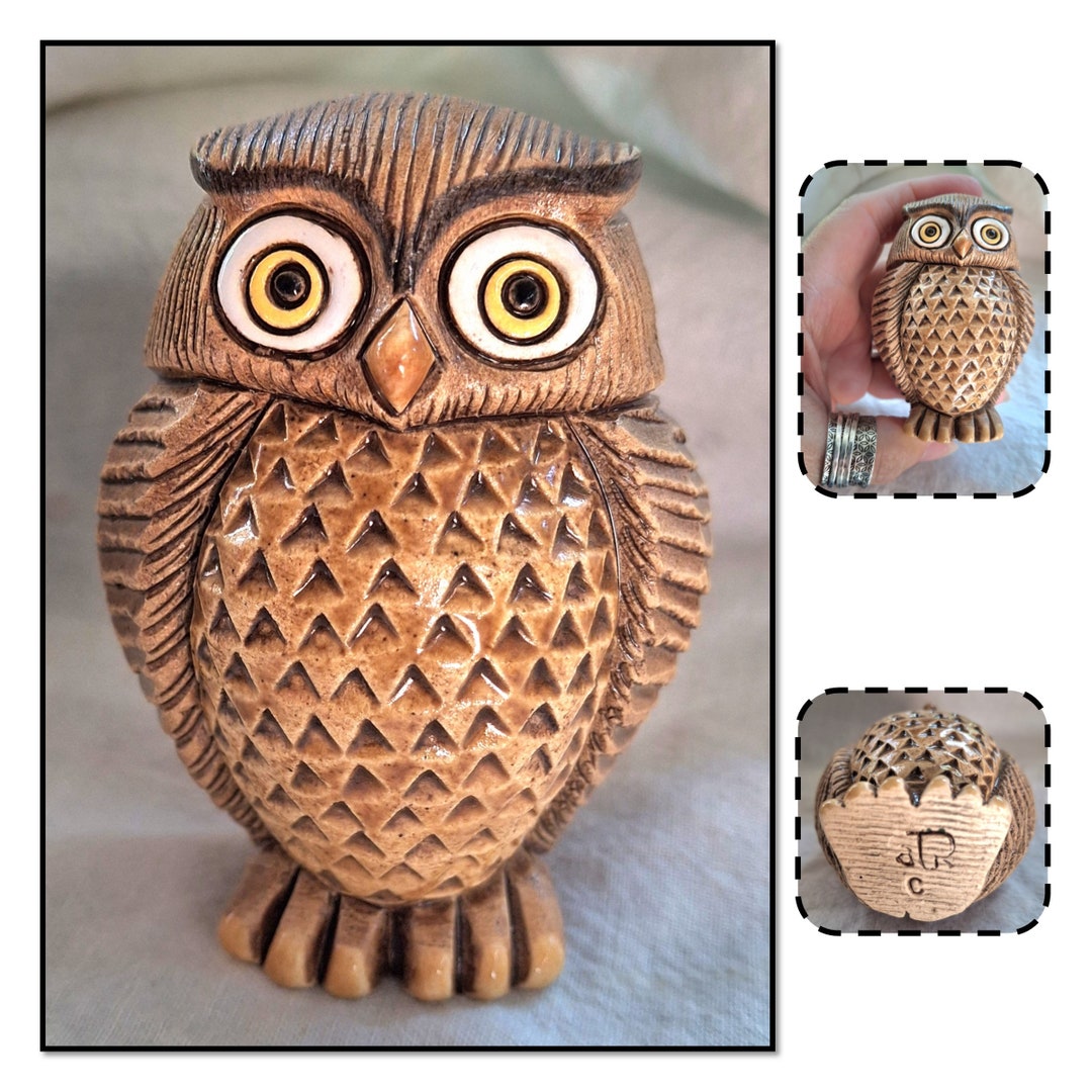 Vintage Brown Pottery Hoot Owl Figurine by Artesania Rinconada, Uruguay ...