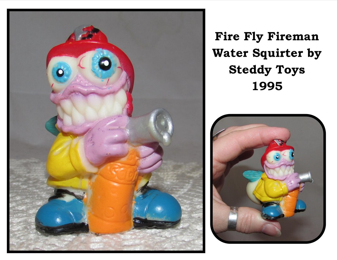 Vintage 1995 Creepy Fire Fly Fireman Water Squirter by Steddy Toys ...