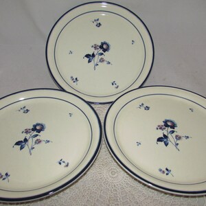 THREE Vintage Keltcraft Salad Plates, Blue Chintz Flower Pattern by ...