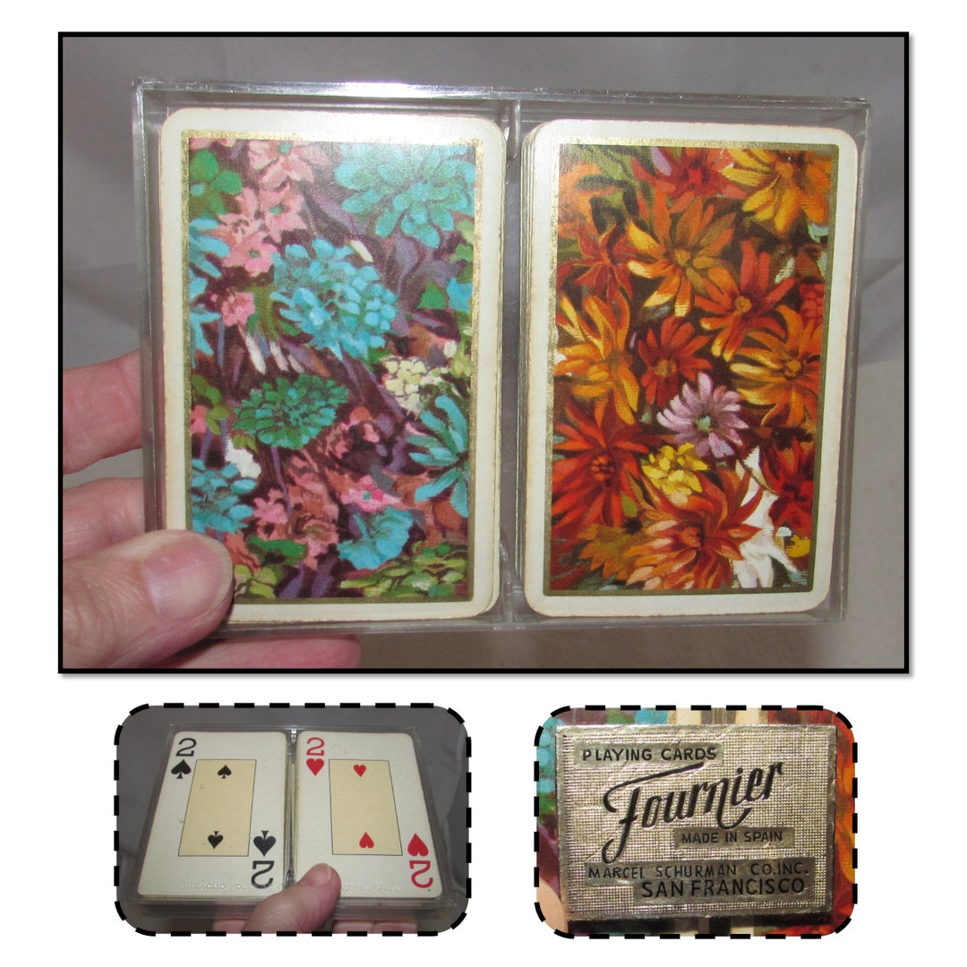 Vintage Double Deck Set of Playing Cards With Plastic Storage Box by ...