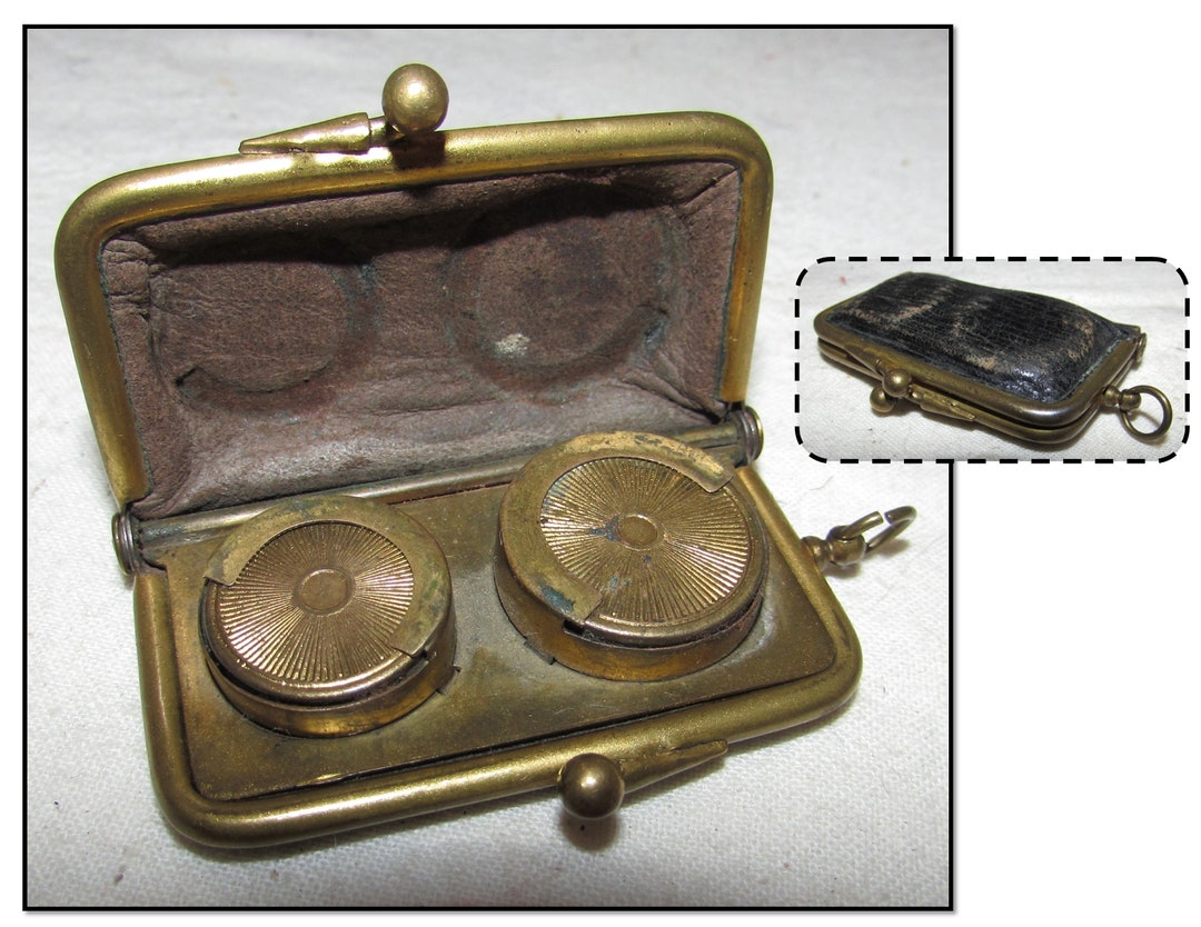 Antique Leather & Brass Sovereign Holder Coin Purse, England - Etsy