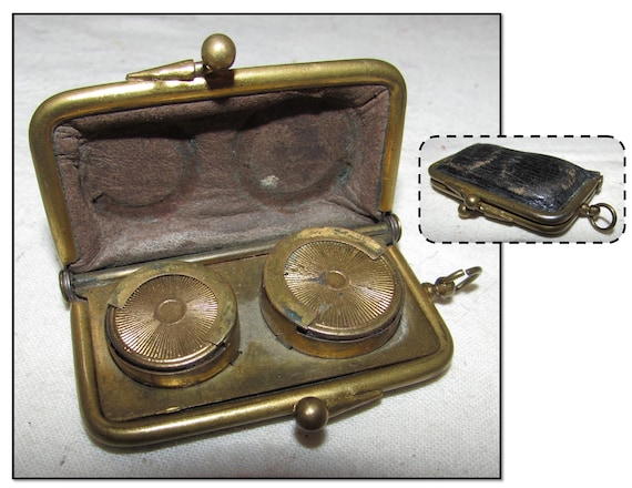 Antique Leather & Brass Sovereign Holder Coin Purse, … - Gem