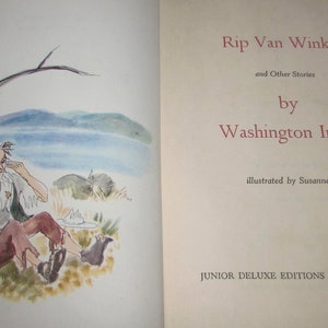 Vintage 1955 Hardcover Childrens Book, Rip Van Winkle and Other Stories ...