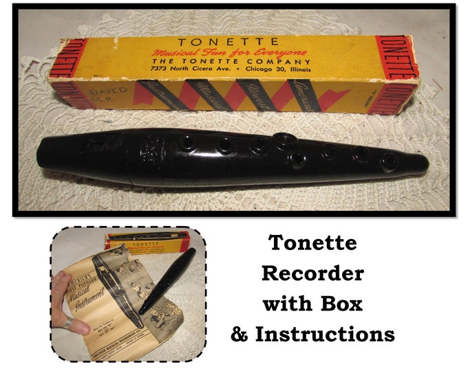 Vintage 1938 Black Tenite Thermo Plastic Tonette Recorder by Swanson ...