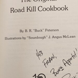 Vintage 1987 the Original Road Kill Cookbook by B R Buck Peterson ...