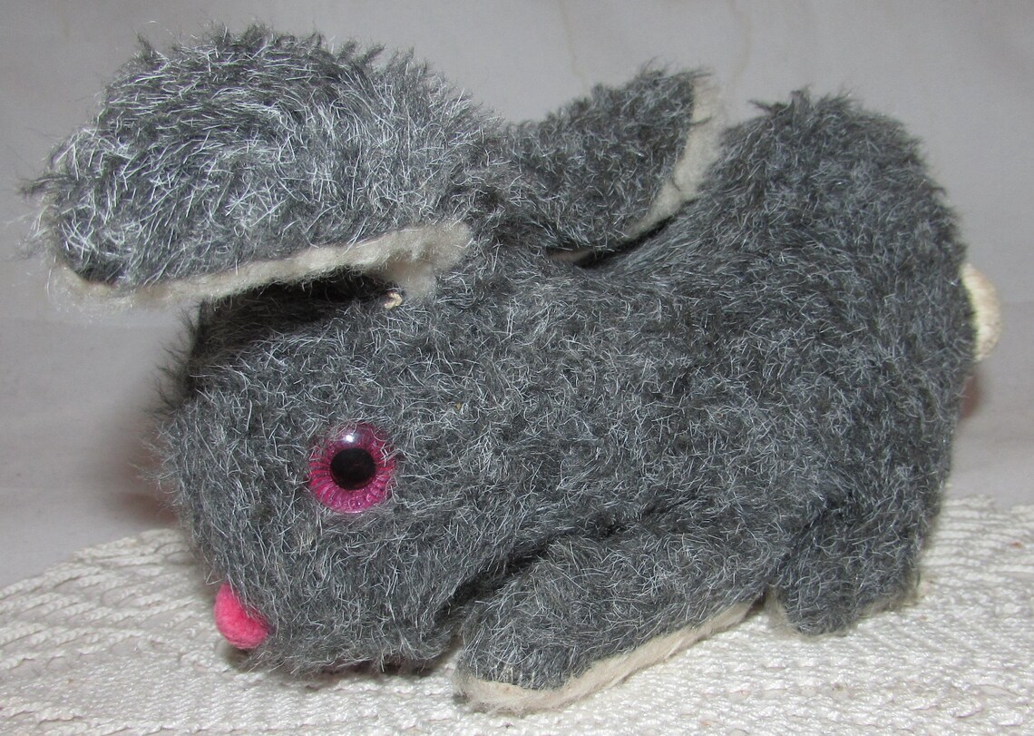 Vintage Gray Bunny Rabbit Plush Toy by Commonwealth Toys | Etsy