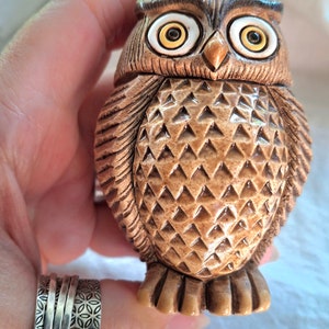 Vintage Brown Pottery Hoot Owl Figurine by Artesania Rinconada, Uruguay ...