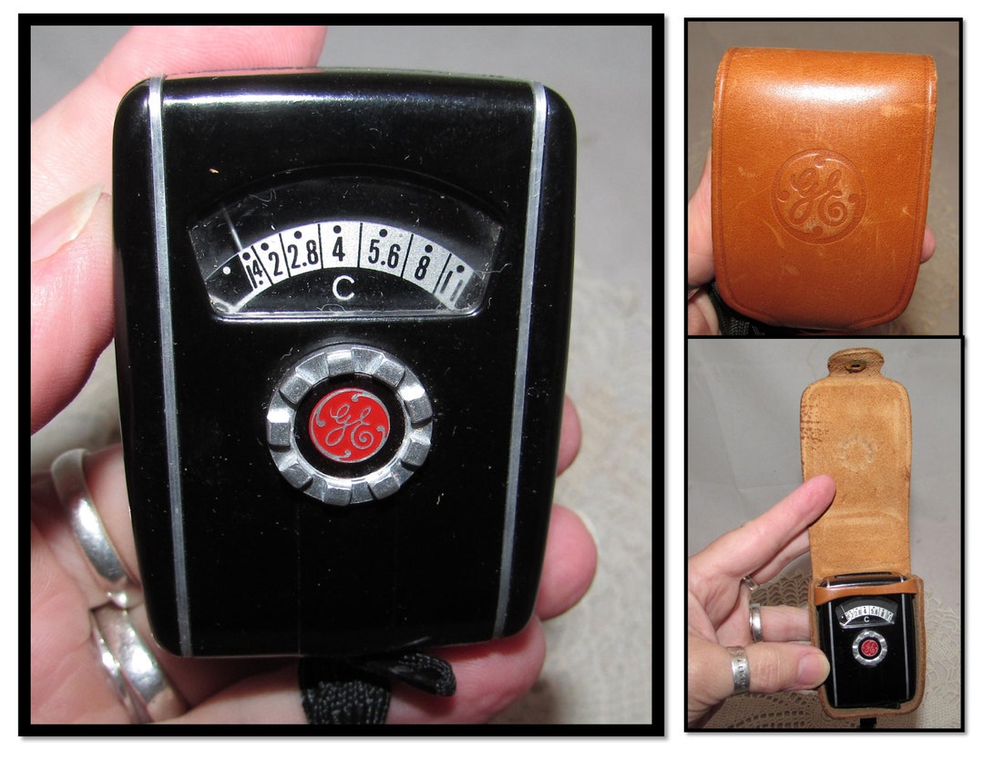 Vintage GE Exposure Light Meter in Leather Carrying Case & Long Strap ...