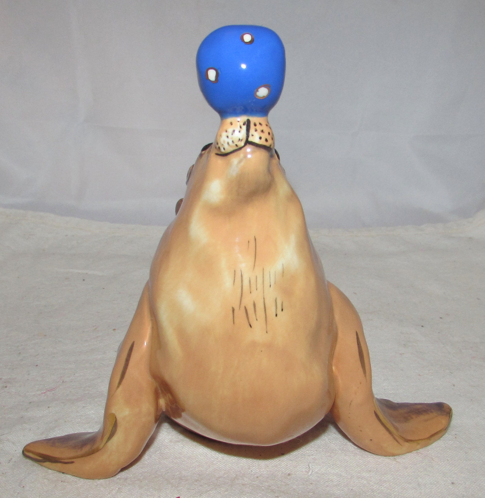Vintage Clayworks by Blue Sky, Pottery Circus Seal With Ball, Tea Light ...