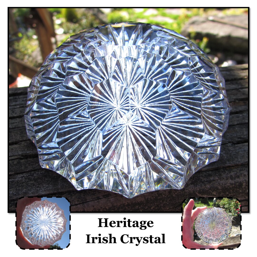 Vintage Beautiful Cut Clear Irish Crystal Paperweight by Heritage ...