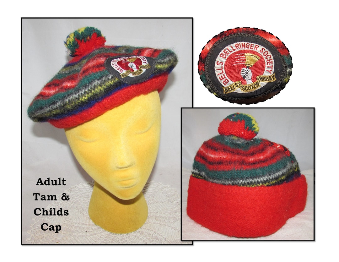 2 - Vintage Scottish Royal Stewart Wool Tartan Plaid Caps, Adult Tam ...