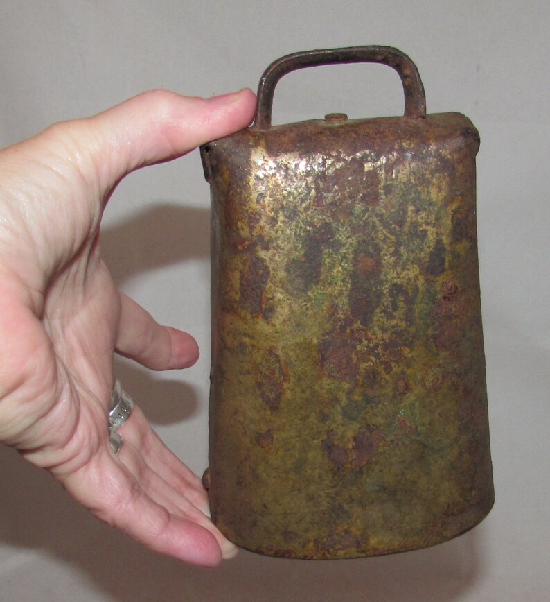Antique Large Rusty Metal Cow Ox Bell - Etsy