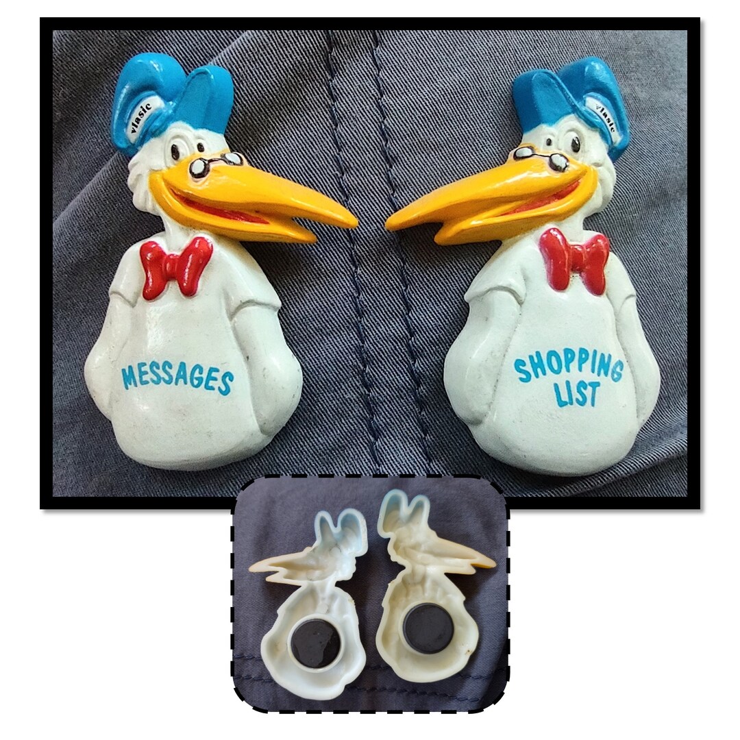 2 - Vintage Advertising Refrigerator Magnets - Vlasic Pickles Stork ...