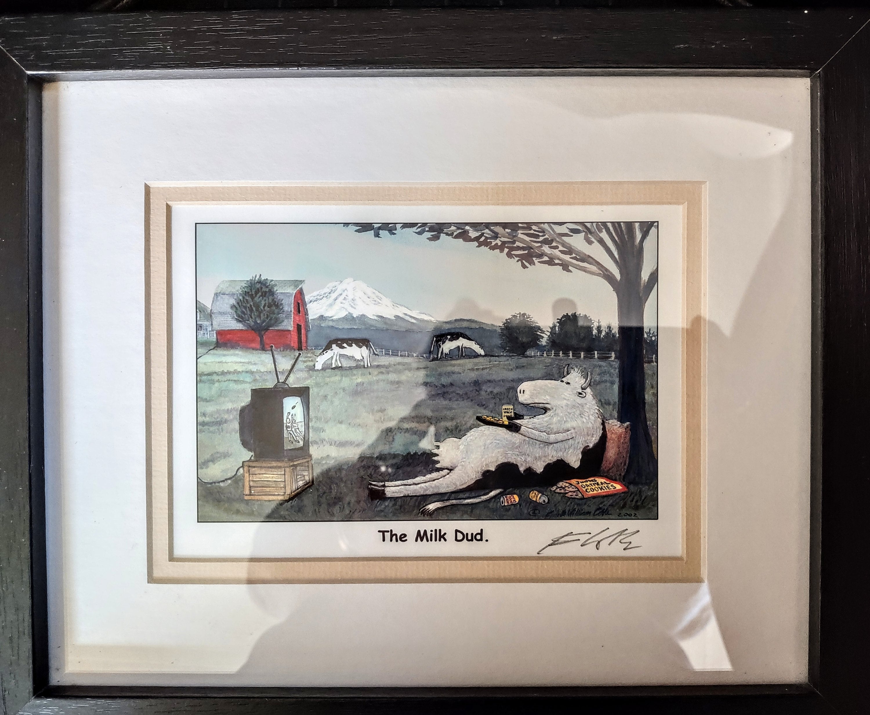 Vintage 2002 Framed Dairy Cow Print the Milk Dud by Frank - Etsy