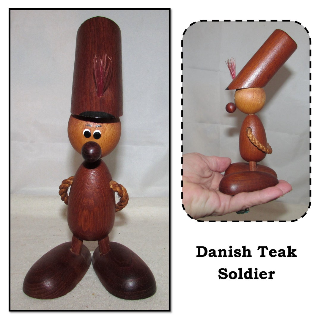 Vintage Teak Wood Soldier Figure, Made in Denmark - Etsy
