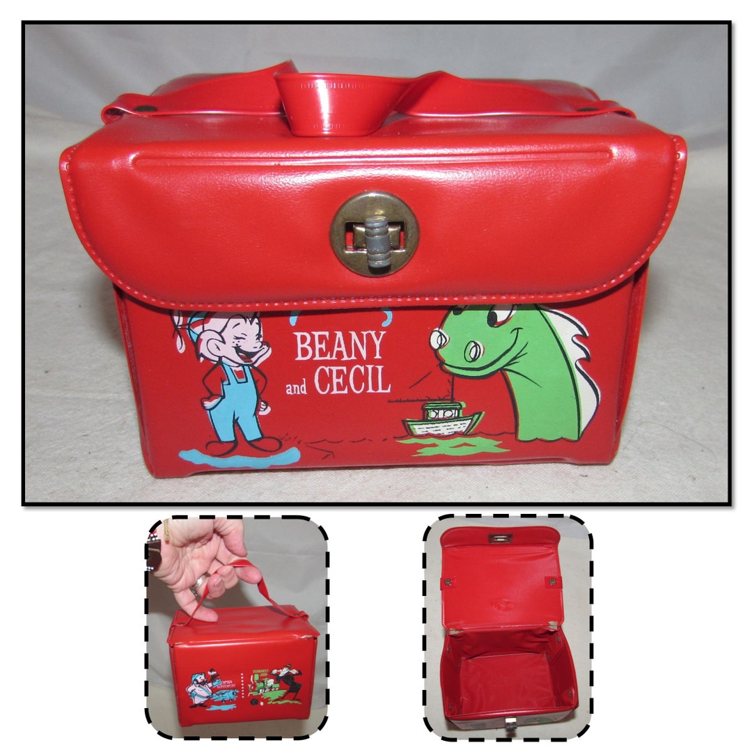 Vintage 1961 Small Red Vinyl Case Featuring Beany & Cecil Characters - Etsy