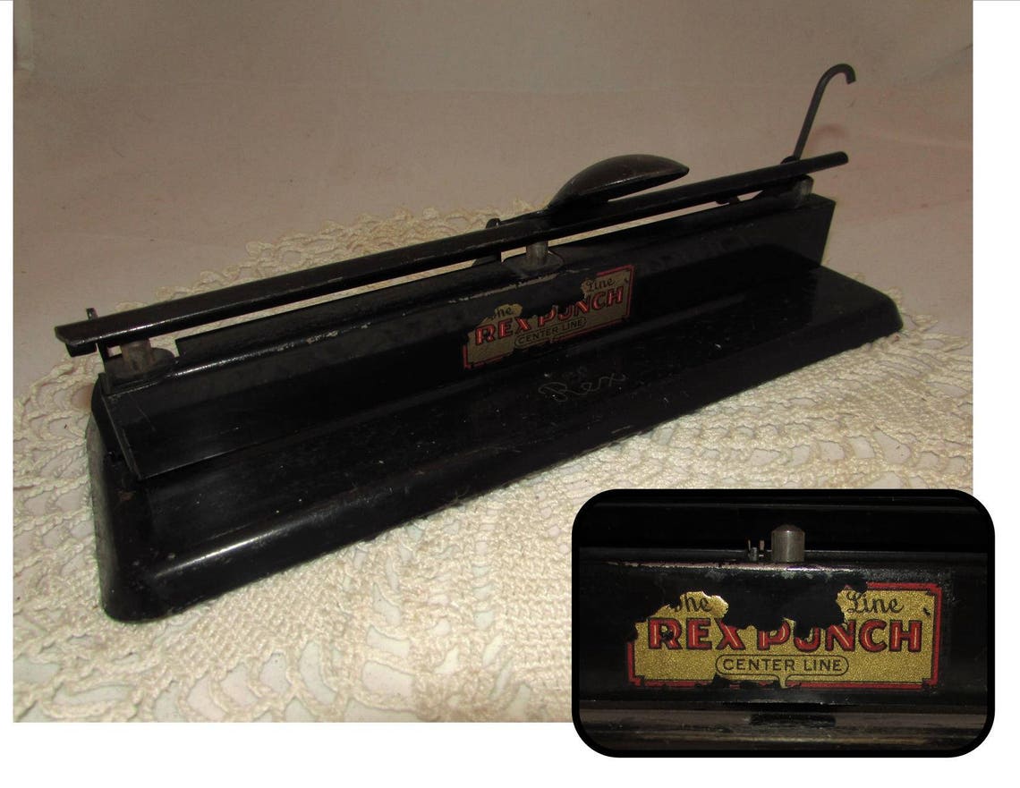 Vintage Black Metal 3 Hole Punch Rex Punch by Wilson Jones - Etsy
