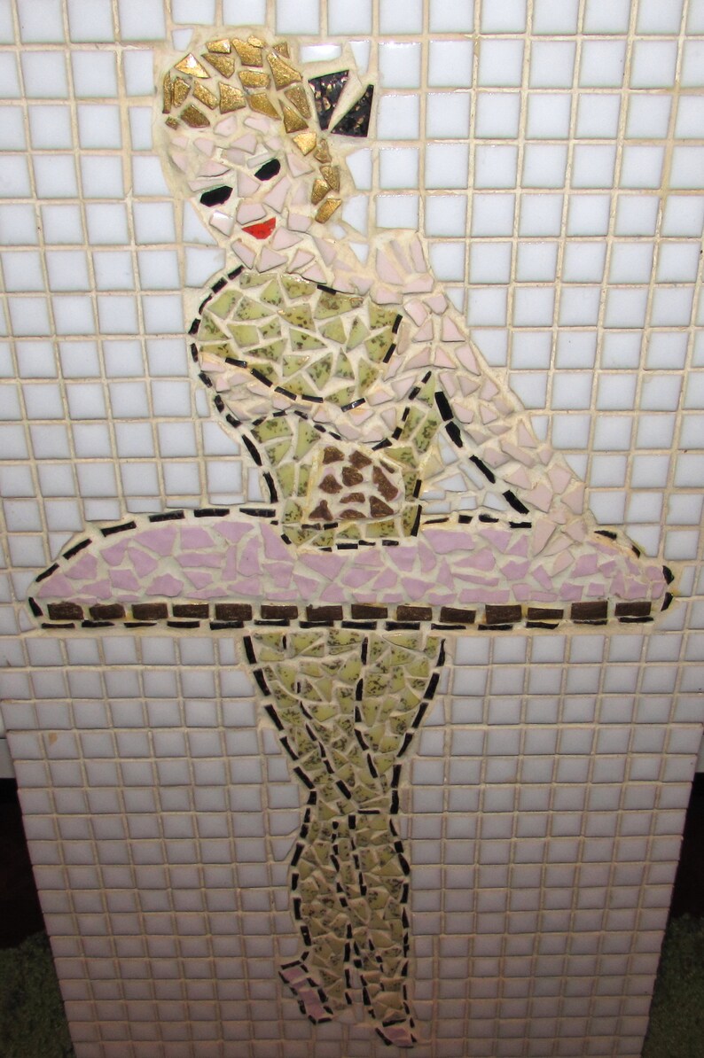 Vintage Mosaic Tile Wall Plaque of Ballerina Ballet Dancer | Etsy