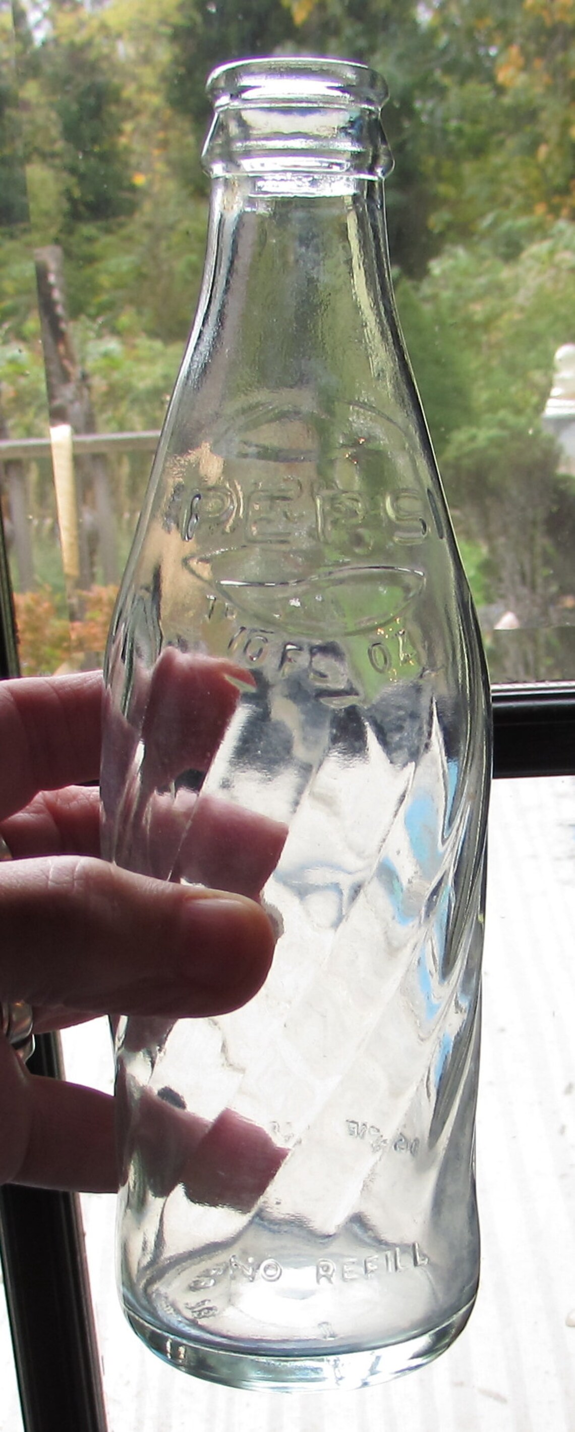 Vintage Pepsi Cola Clear Glass Bottle 10 Ozs. Dispose of - Etsy