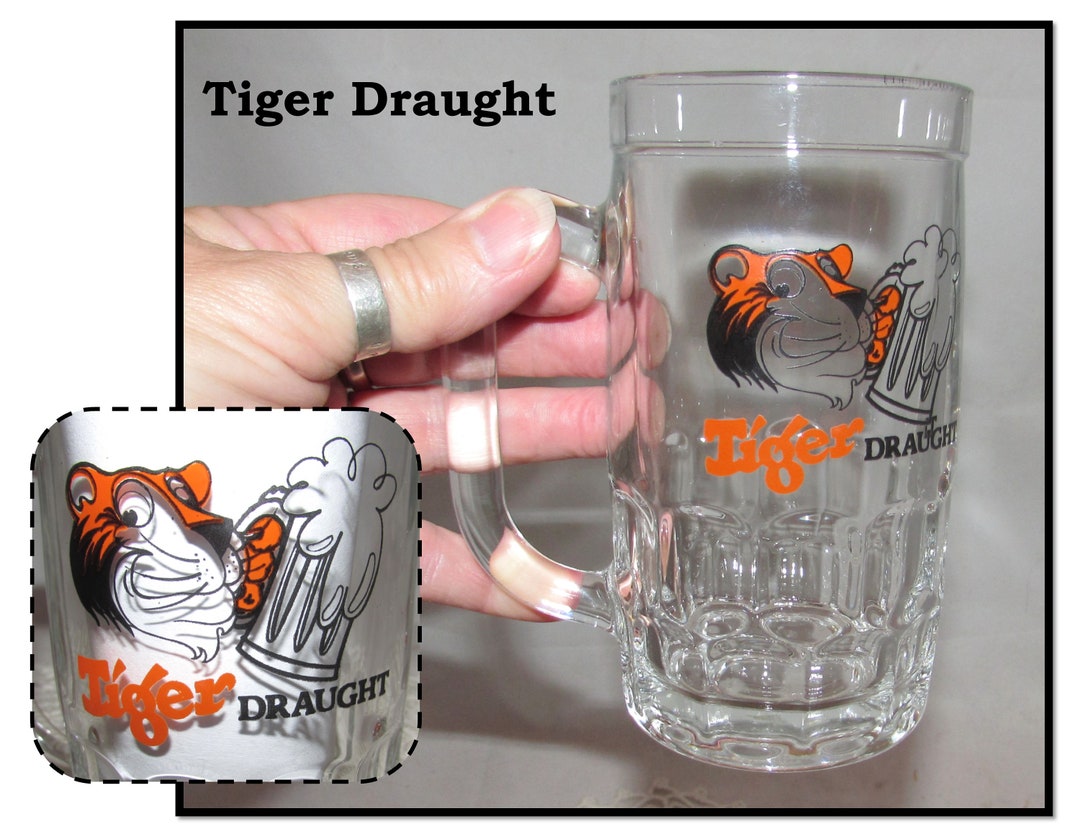 Tiger Draught Glass Beer Mug Made in France - Etsy