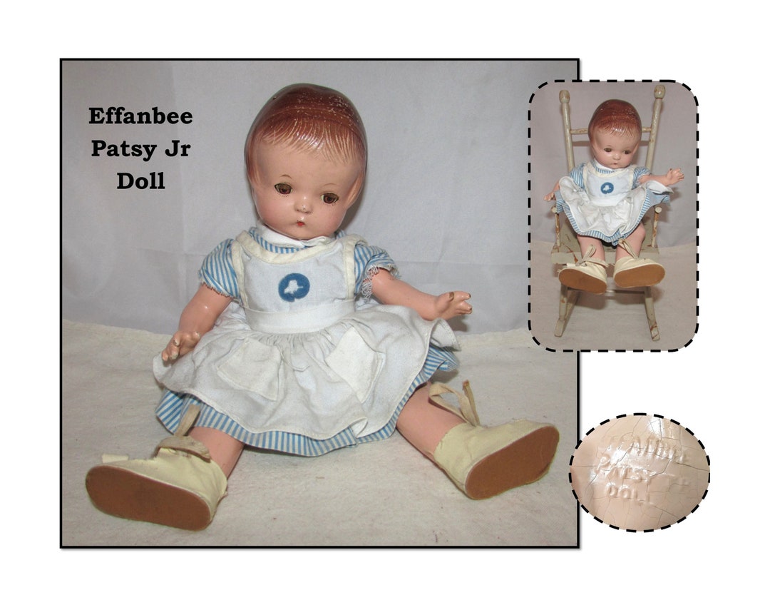 Vintage 30s Composite Effanbee Baby Doll in Nurses Dress, Patsy Jr, USA ...