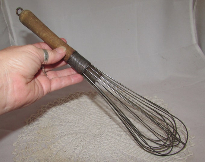 Vintage Wire Whisk With Wood Handle and Hanging Loop, 30s, Kitchen ...
