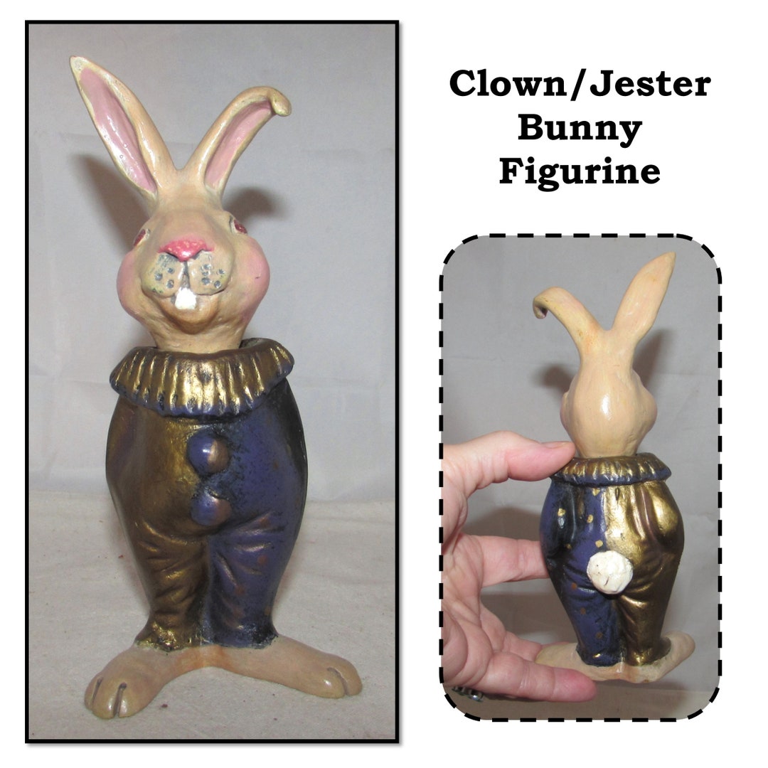 Vintage Clown or Jester Bunny Rabbit Figurine - Etsy