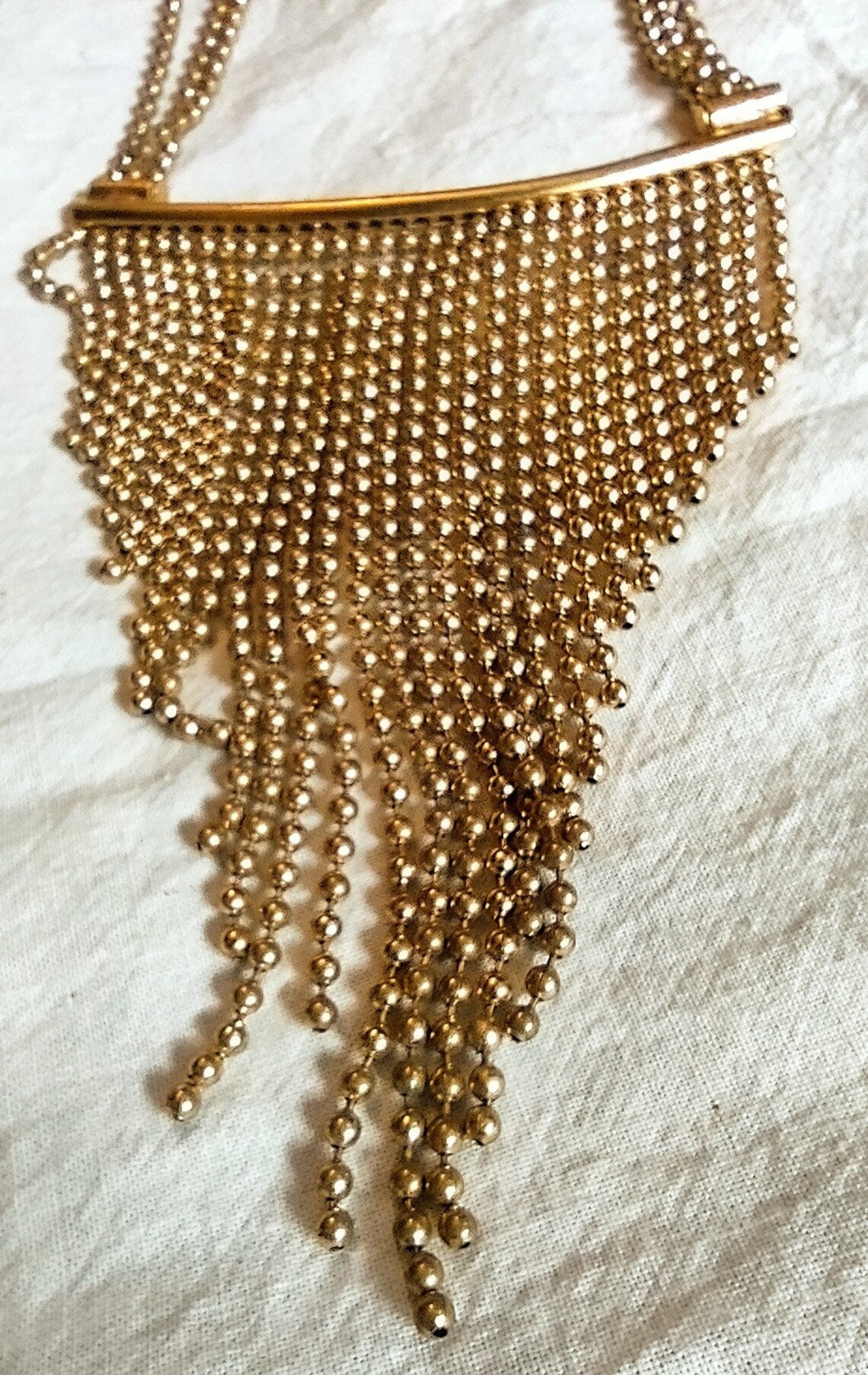 Vintage Brass Ball Chain V Shaped Necklace - Etsy