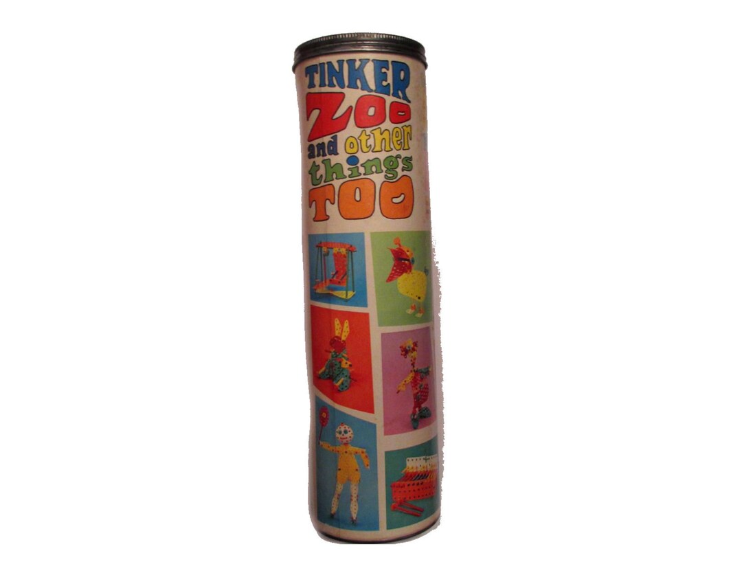 Vintage Tinker Toy Zoo Tube Container ONLY, 237, Display Piece - Etsy