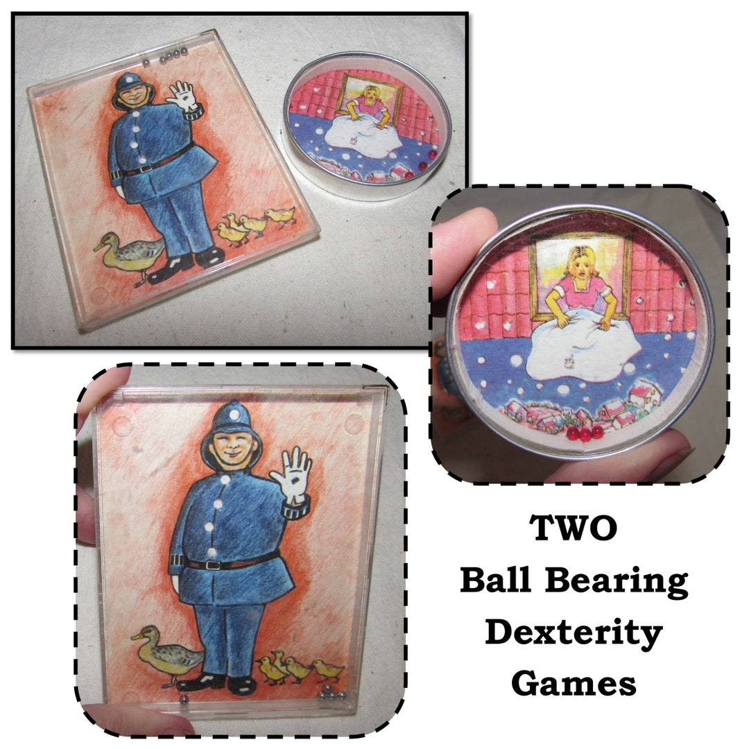 2 - Vintage Handheld Ball Bearing Dexterity Games, Policeman & Woman ...
