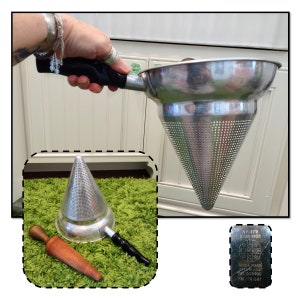 Vintage Aluminum Kitchen Chinois Conical Cone Strainer Sieve by Wear ...