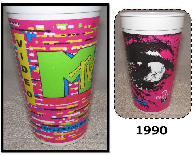 Vintage Taco Bell Plastic Cup, 1990 MTV Music Video Awards - Etsy