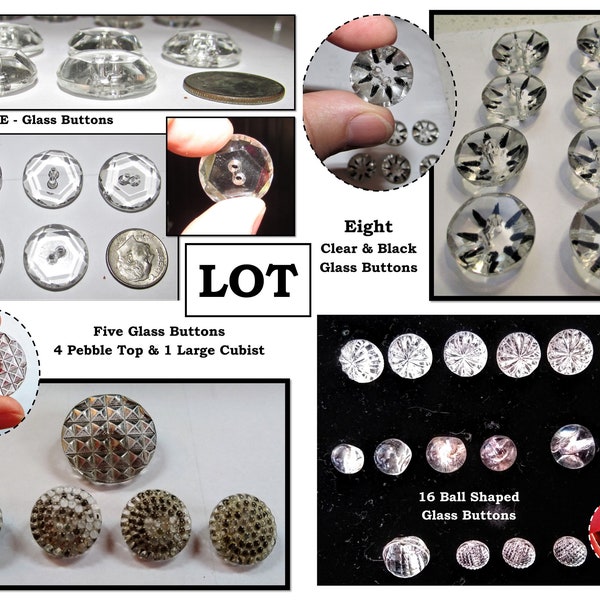 Clear Glass Buttons - Etsy
