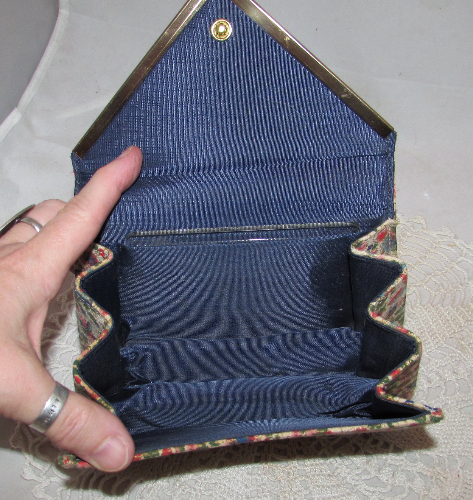 Vintage Stiff Fabric Accordion Clutch Purse W/ Snap Closure - Etsy