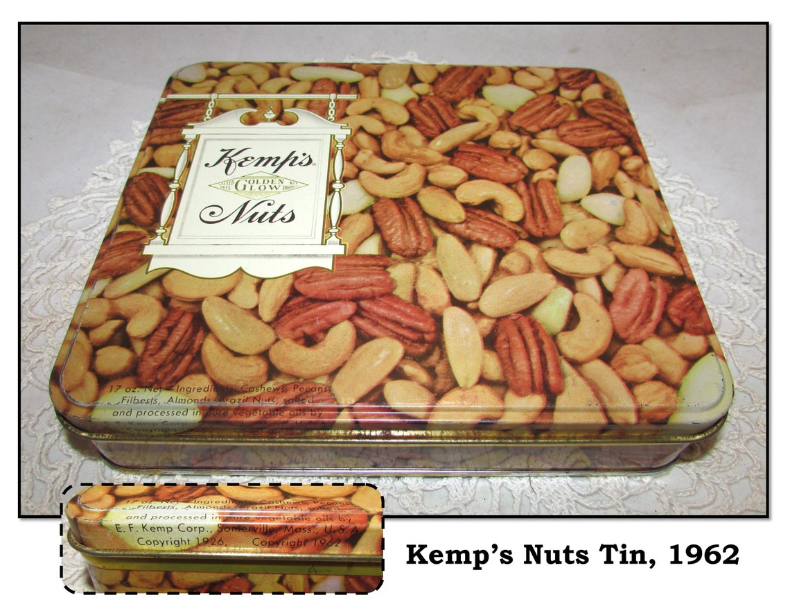 Vintage Kemp's Salted Golden Glow Nuts Tin Box 1962 | Etsy