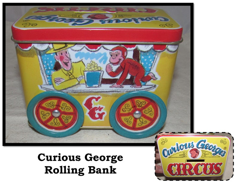 Vintage 1995 Rolling Curious George Circus Car Coin Piggy Bank - Etsy ...