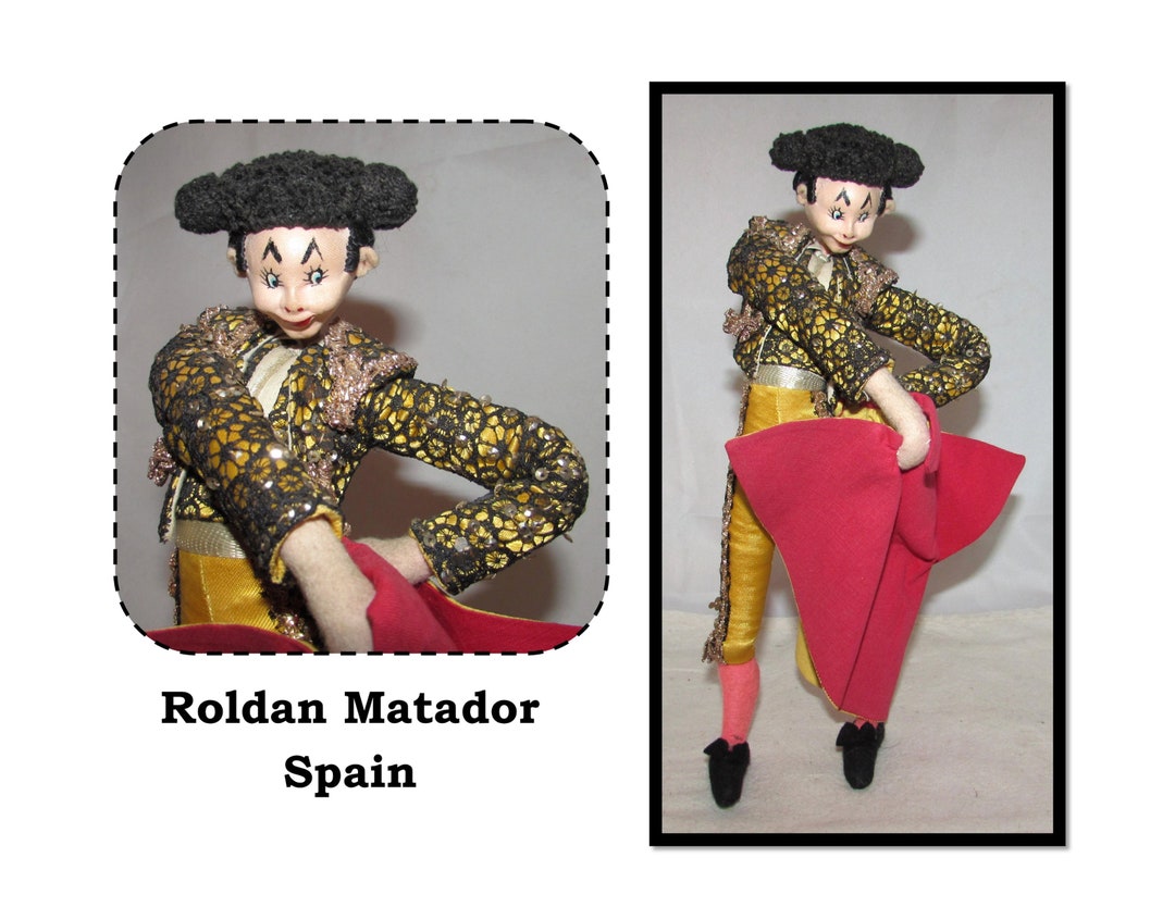 Vintage Spanish Cloth Doll Matador Bull Fighter Man by Roldan, Spain - Etsy