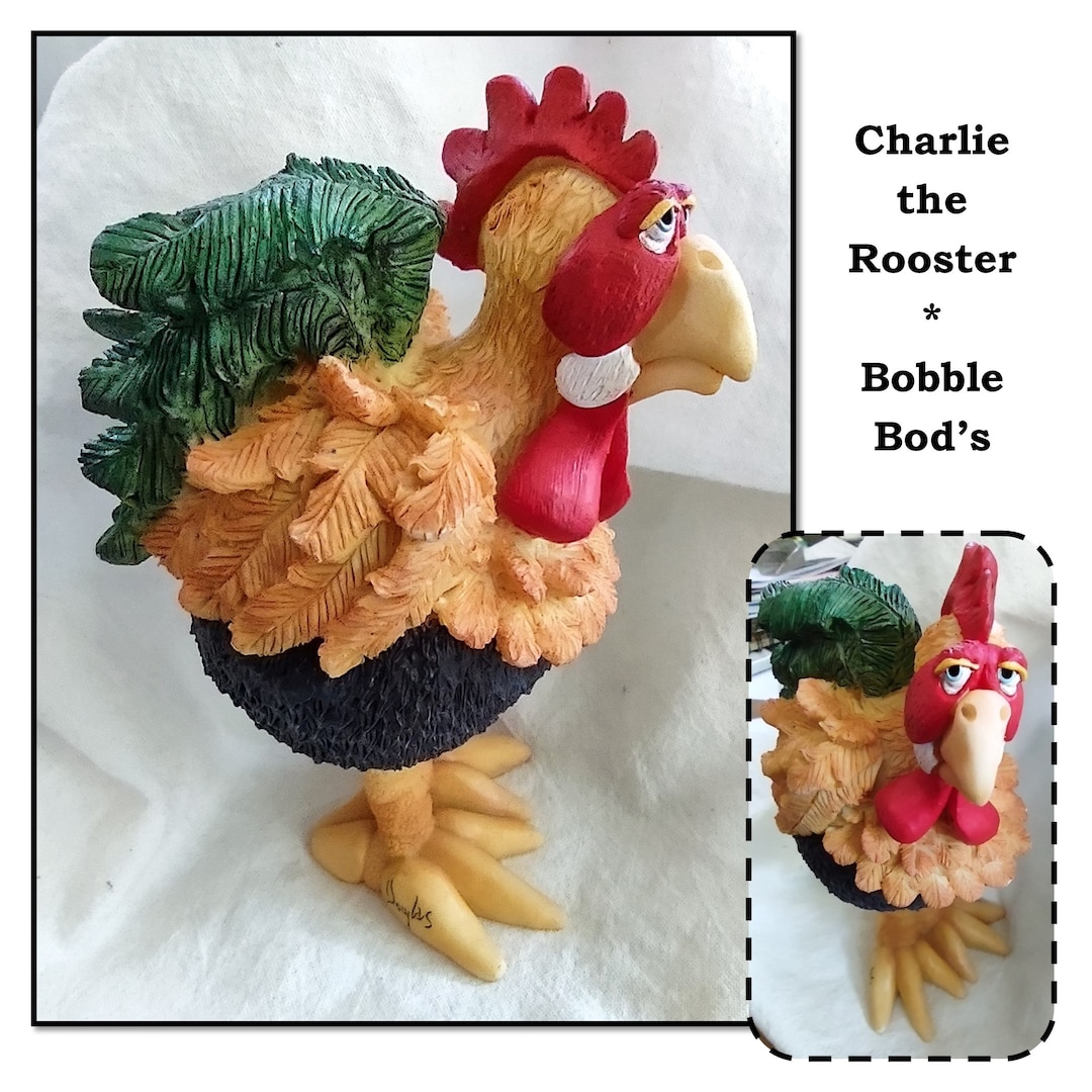 Vintage Bobble Bods Figurine, Charlie the Rooster by Douglas Harris - Etsy