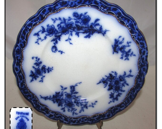Antique Flow Blue Touraine Semi-porcelain Plate by Henry Alcock & Co ...