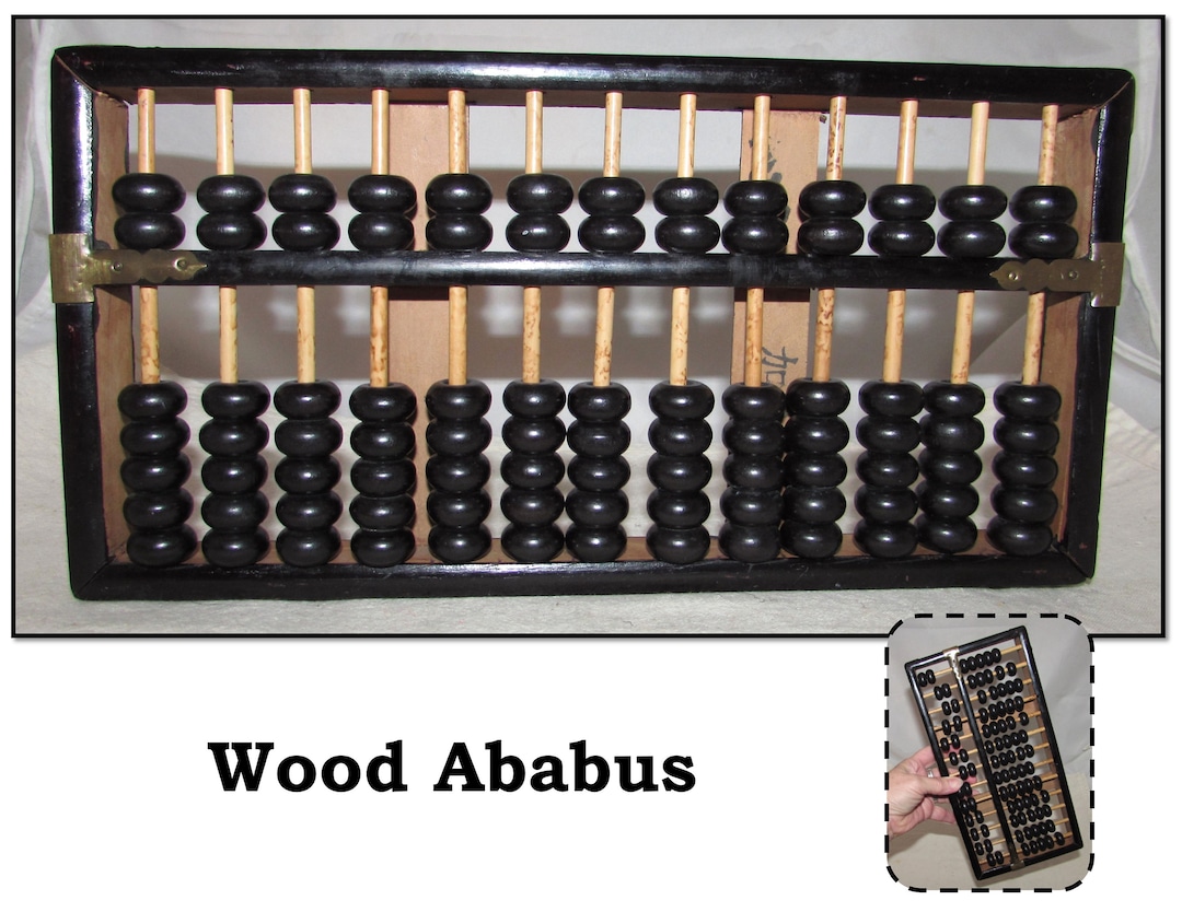 Vintage Black Wood Abacus, Asian, Counting Adding - Etsy