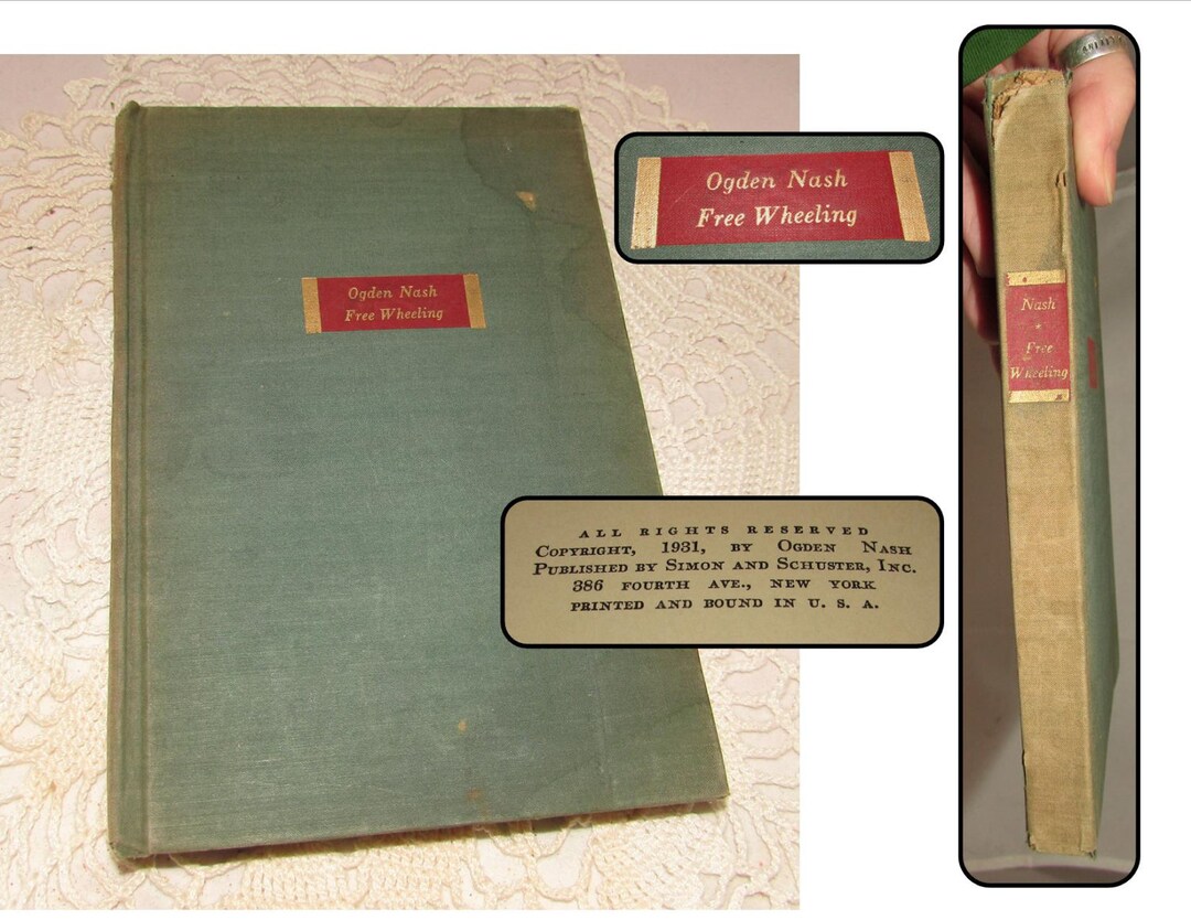 Vintage Hardcover Book Free Wheeling by Ogden Nash Simon and - Etsy