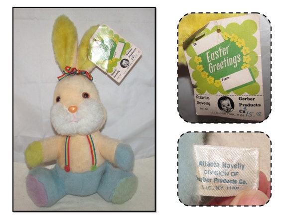 Vintage Stuffed Bunny Rabbit Plush Toy by Atlanta Novelty for - Etsy