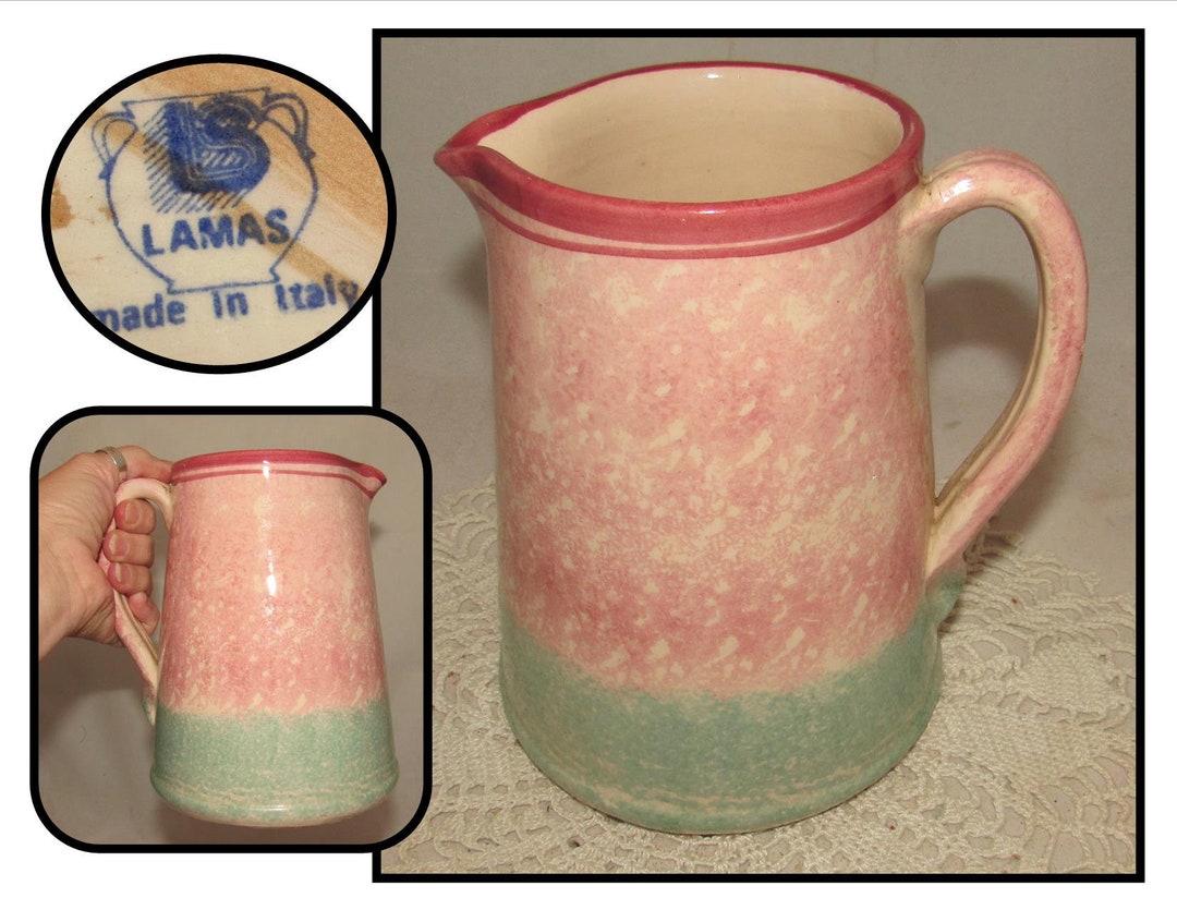 Vintage Italian Redware Pottery Milk or Juice Pitcher by Lamas Pottery ...