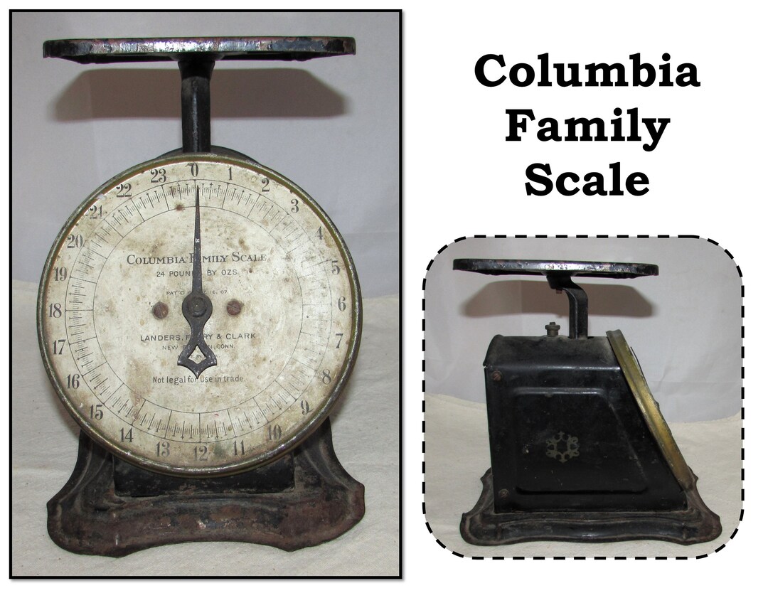 Antique Black Metal Columbia Family Scale by Landers Frary & Clark ...