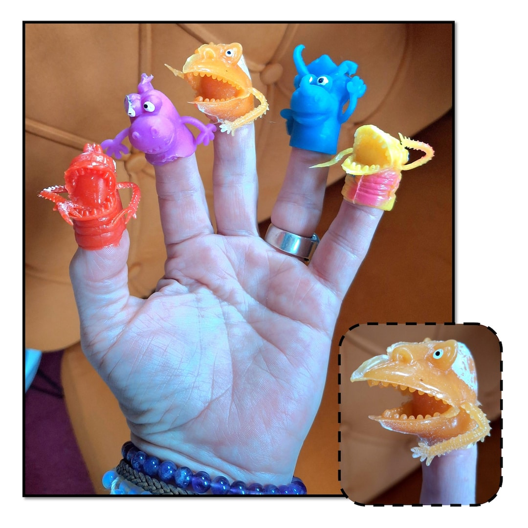LOT of 5 - Vintage Ugly Jiggler Rubber Monster Finger Puppets - Etsy